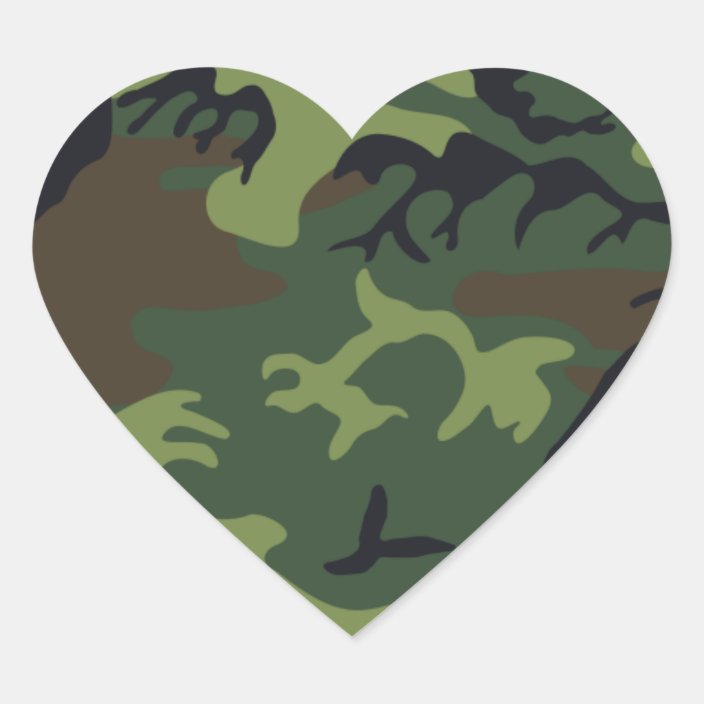 Army Camo Heart Sticker | Zazzle.com