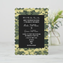 Army camo redneck wedding invitation | Zazzle