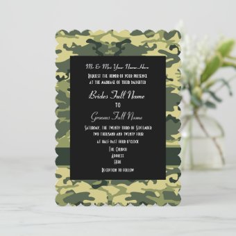 Army camo redneck wedding invitation | Zazzle