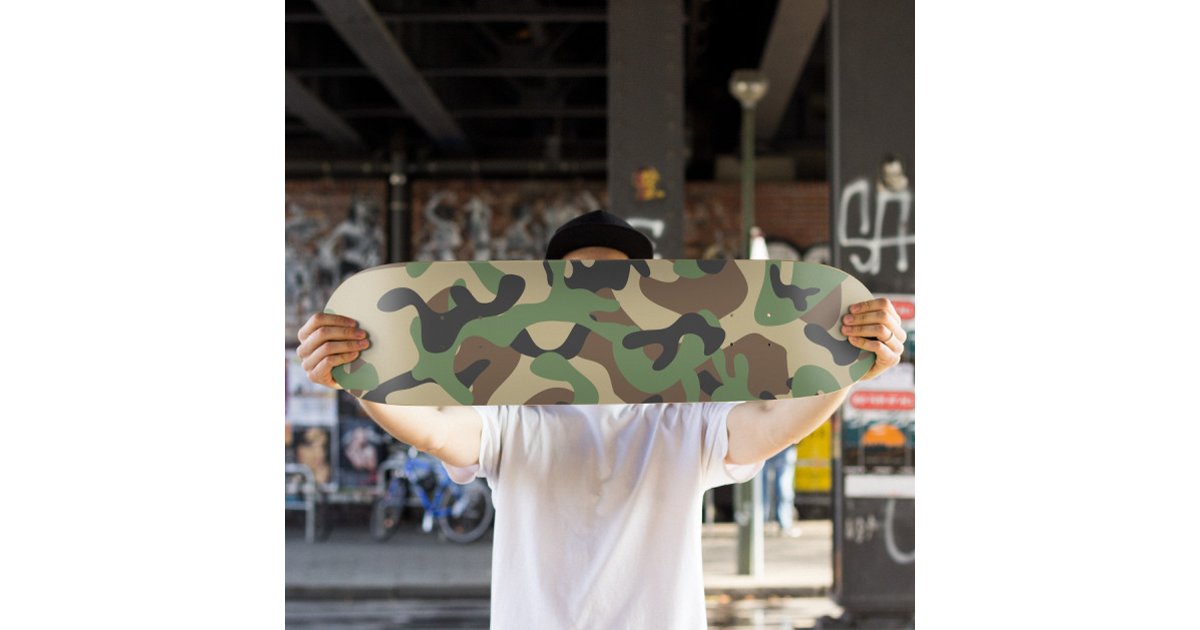 Army Camo Skateboard | Military-Inspired Deck | Zazzle