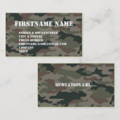 Army Camouflage Green Brown Soldier Business Card | Zazzle