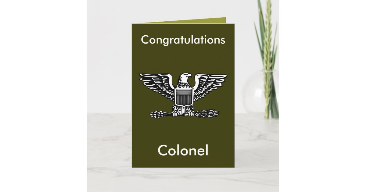 Army Colonel Retirement Card | Zazzle