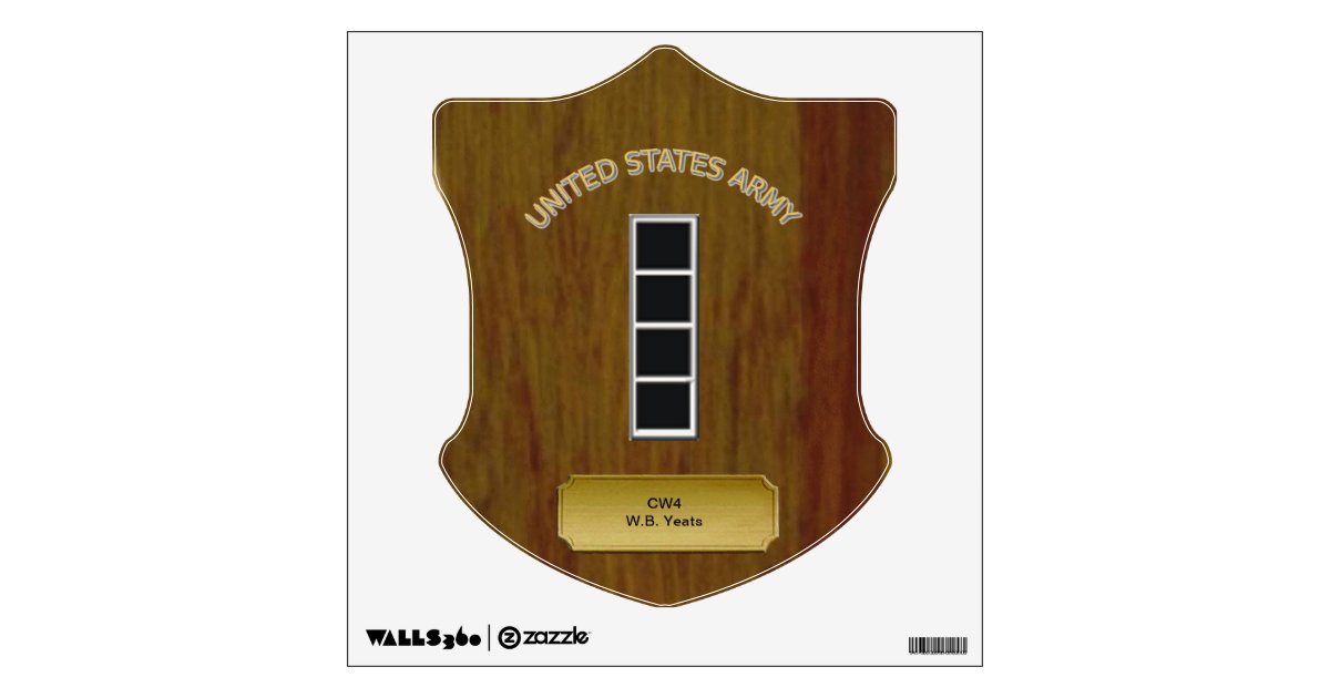 Army CW4 Wall Plaque Decal | Zazzle