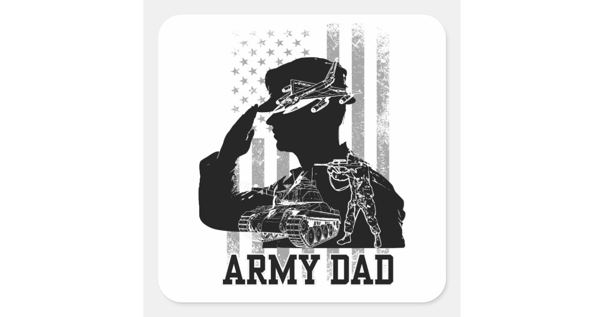 Army Dad Square Sticker | Zazzle