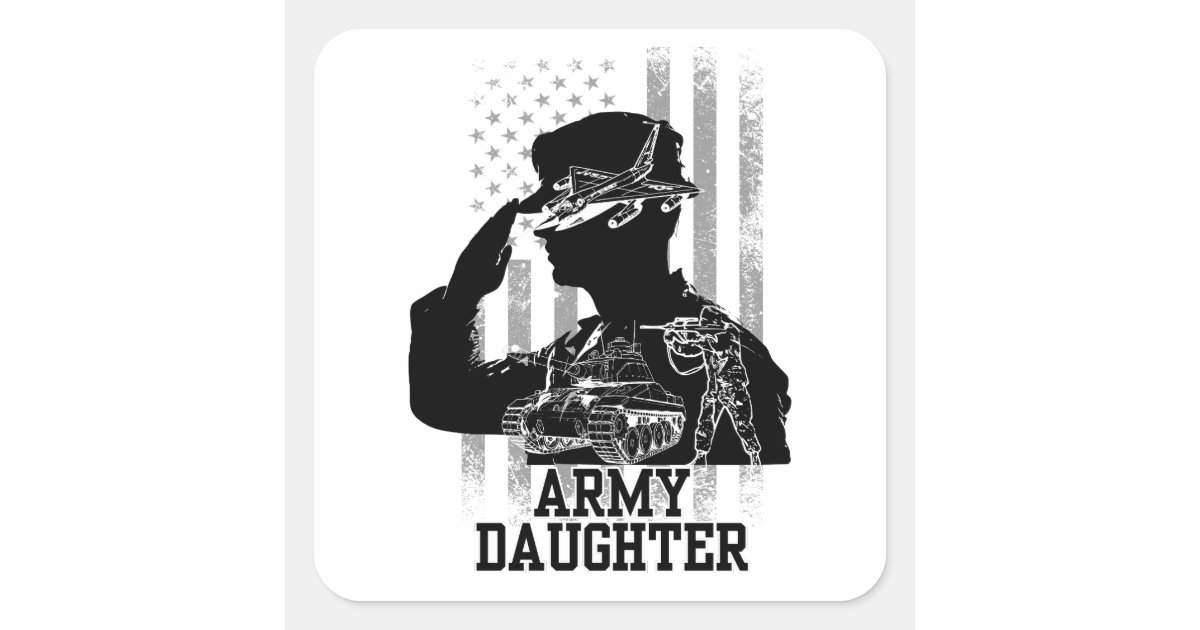 Army Daughter Square Sticker | Zazzle