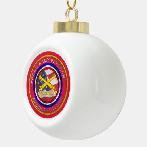Army Field Artillery Veteran Christmas Ceramic Ball Christmas Ornament ...