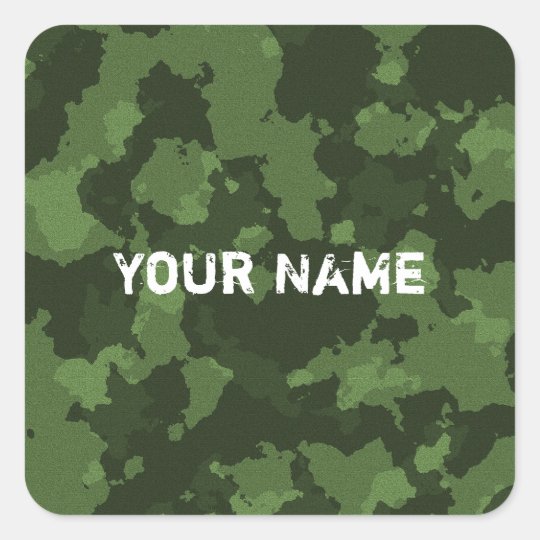 Army Green Camo Camouflage Pattern Square Sticker | Zazzle.com