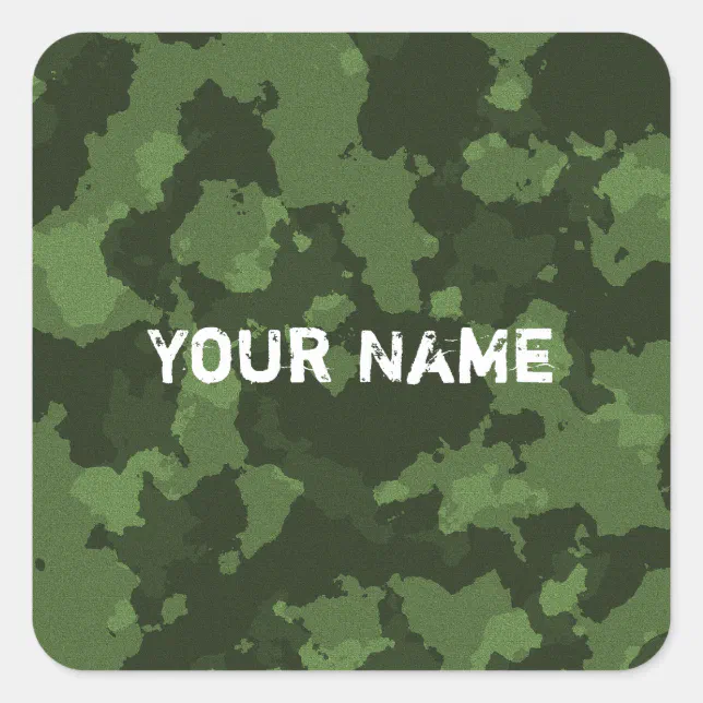 Army Green Camo Camouflage Pattern Square Sticker | Zazzle