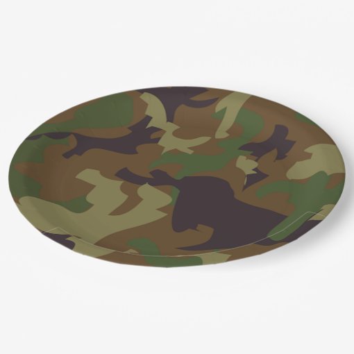 Army Green Camouflage Paper Plates | Zazzle