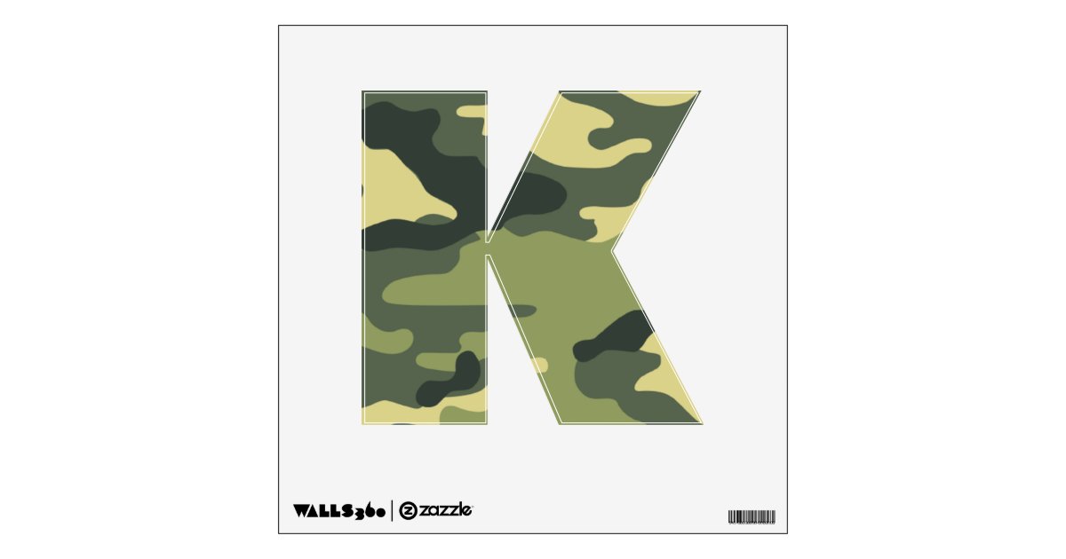 Army Green Camouflage Wall Decals YOUR LETTER | Zazzle