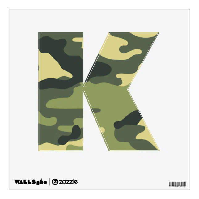 Army Green Camouflage Wall Decals YOUR LETTER | Zazzle