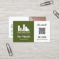 Army Green Logo QR Code Photo Social Media Business Card | Zazzle