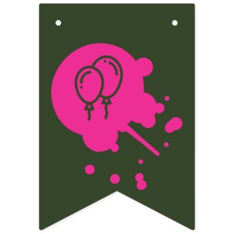 Army Green Paintball Party BalloonSplats Bunting Flags | Zazzle