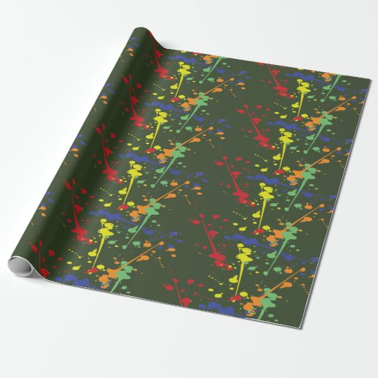 Army Green Paintball Party Splatter Wrapping Paper | Zazzle.com