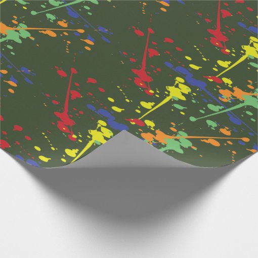 Army Green Paintball Party Splatter Wrapping Paper | Zazzle