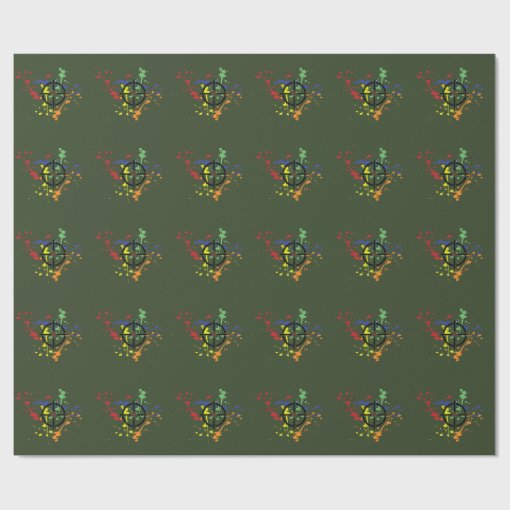 Army Green Paintball Target Wrapping Paper | Zazzle