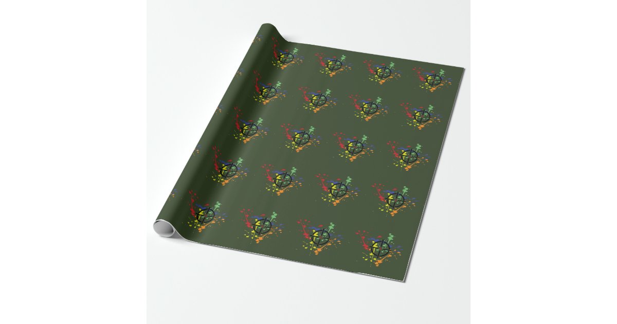 Army Green Paintball Target Wrapping Paper | Zazzle