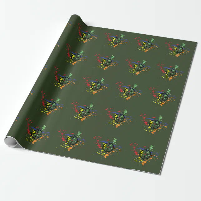 Army Green Paintball Target Wrapping Paper | Zazzle