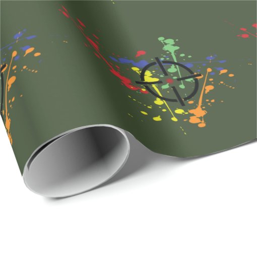Army Green Paintball Target Wrapping Paper | Zazzle