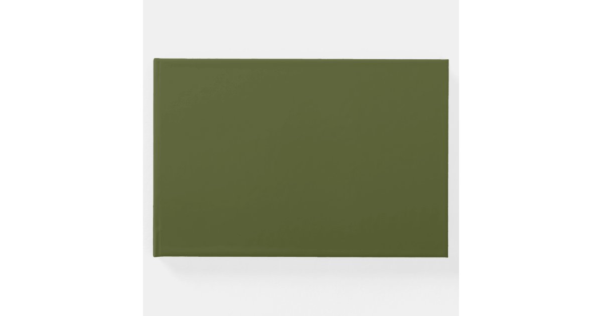 Army Green Solid Color Guest Book | Zazzle