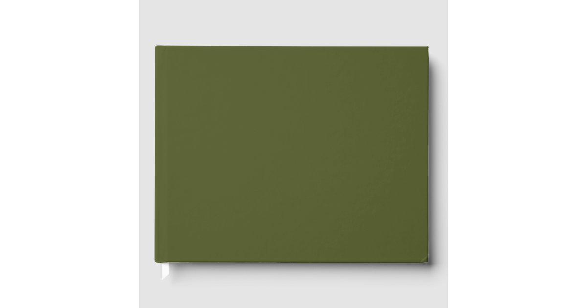 Army Green Solid Color Guest Book | Zazzle