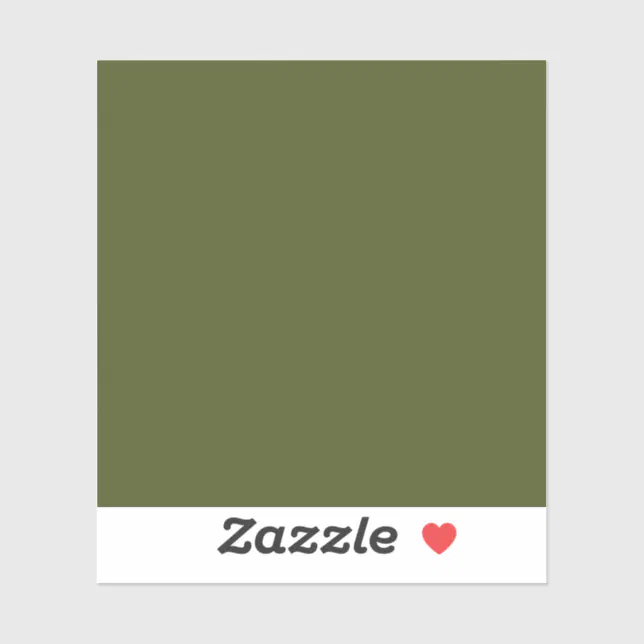 Army Green Solid Color Sticker | Zazzle