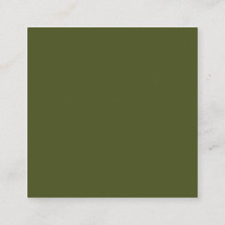 Army Green Square Business Card | Zazzle