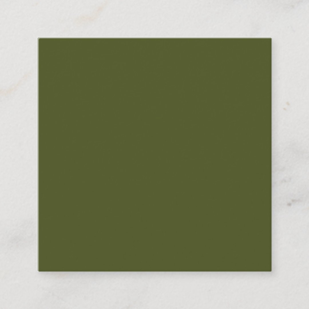 Army Green Square Business Card | Zazzle