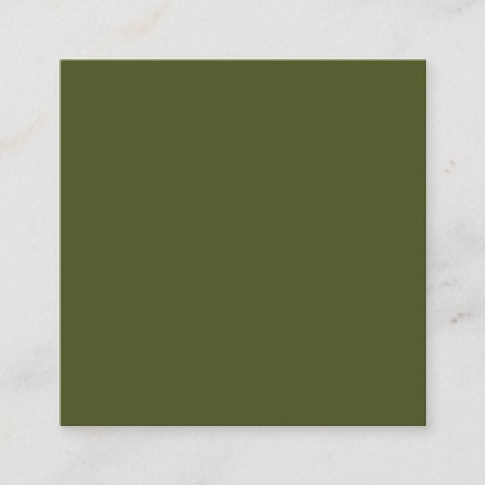 Army Green Square Business Card | Zazzle.com
