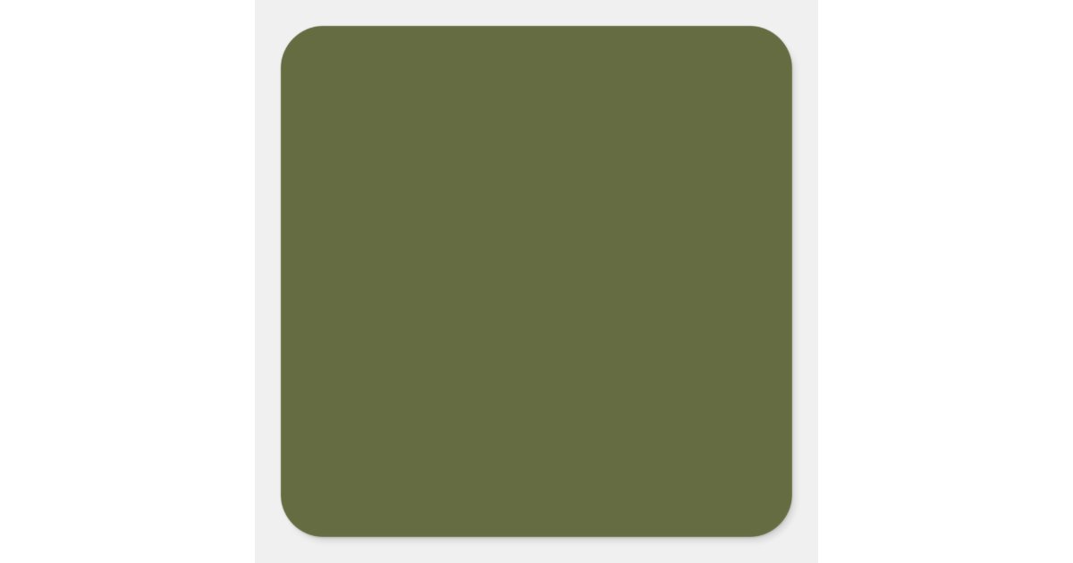 Army Green Square Sticker | Zazzle
