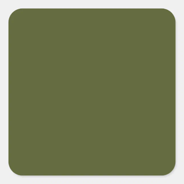 Army Green Square Sticker | Zazzle