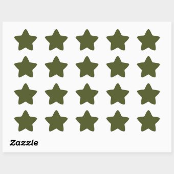 Army Green Star Sticker | Zazzle