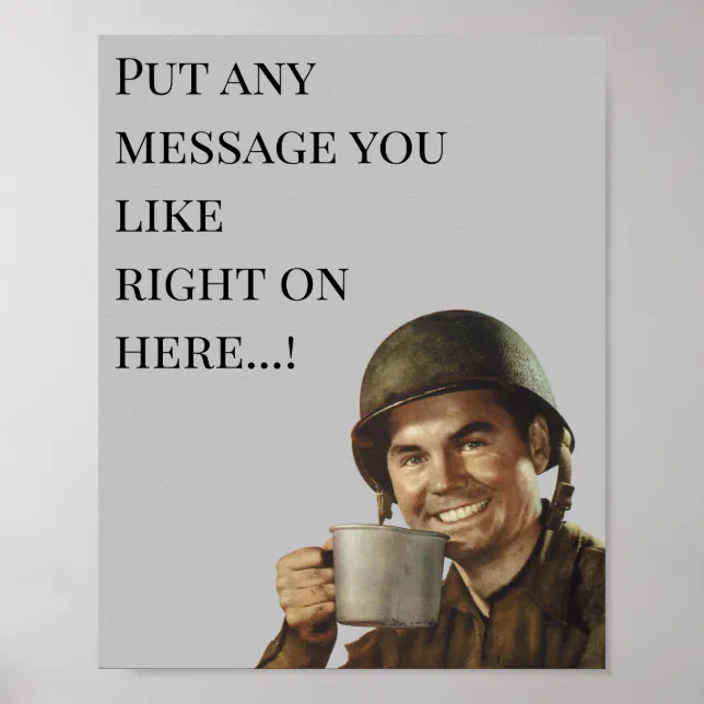 Army Guy Soldier Military Humor Joke Gag Poster | Zazzle
