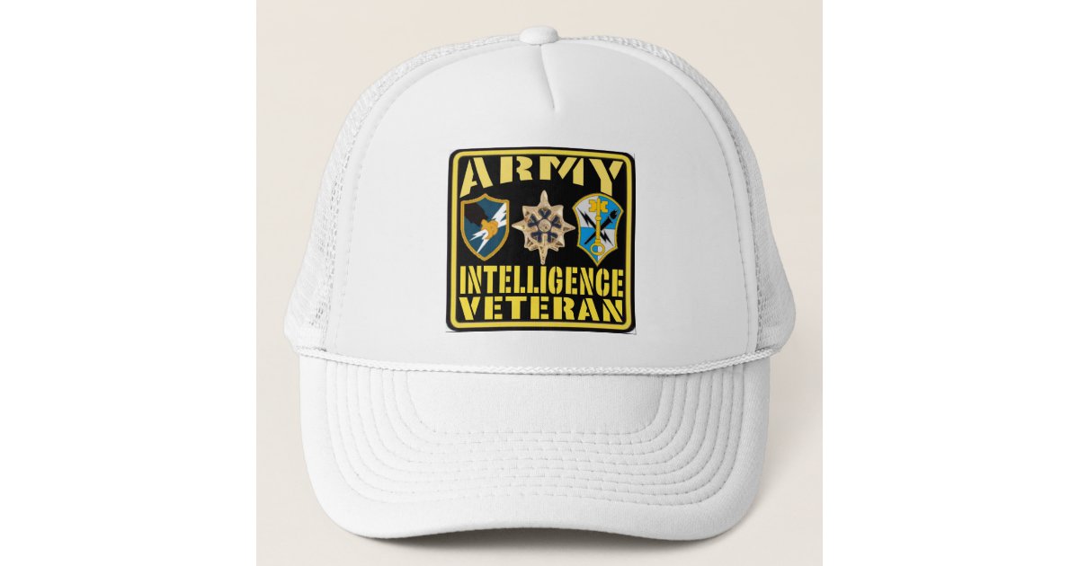 Army Intelligence Veteran Trucker Hat | Zazzle