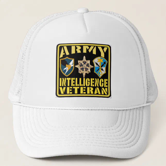 Army Intelligence Veteran Trucker Hat | Zazzle