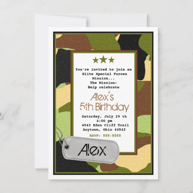 Army Invitations, MilitaryInvitations, Camouflage Invitation | Zazzle