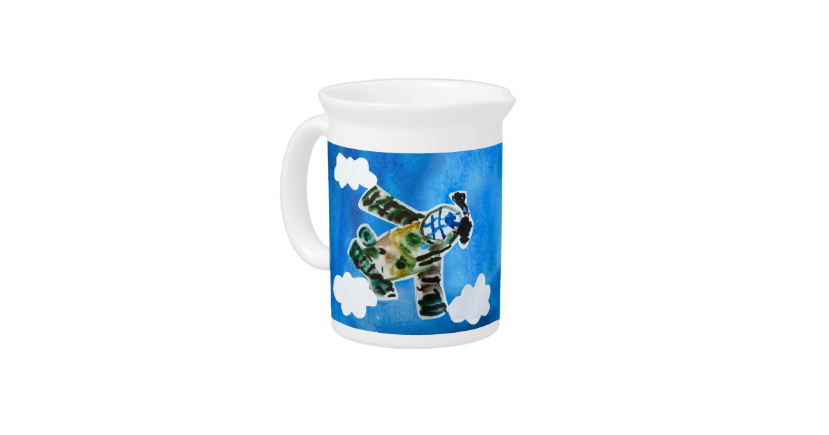 Army Jet "Art by Kids" Beverage Pitcher | Zazzle