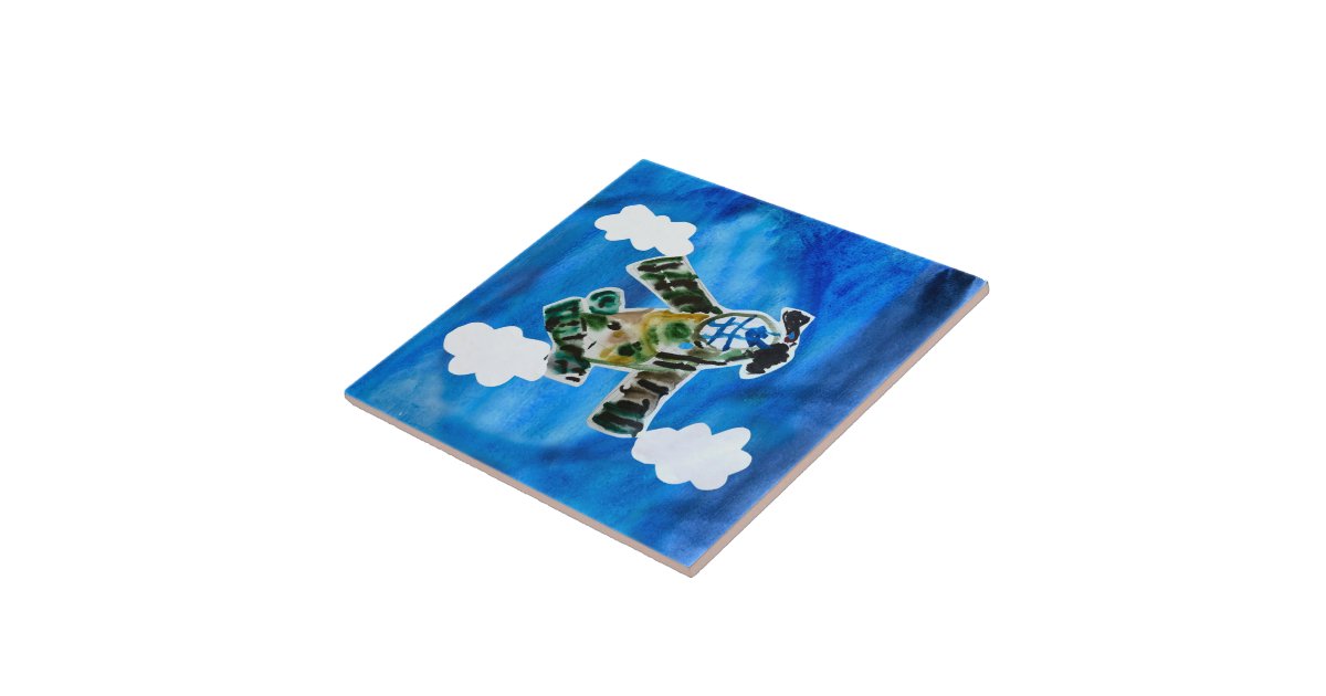 Army Jet "Art by Kids" Ceramic Tile | Zazzle