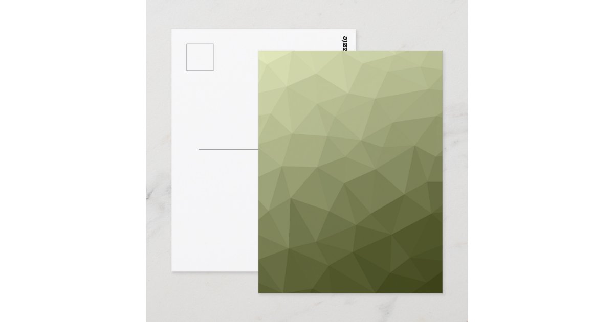 Army light green gradient geometric mesh pattern postcard | Zazzle