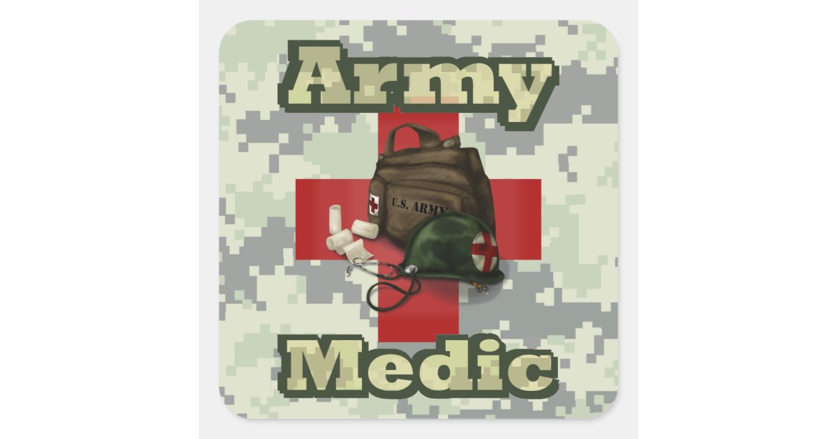 Army Medic Square Sticker | Zazzle