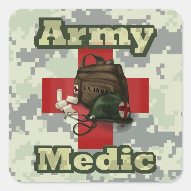 Army Medic Square Sticker | Zazzle