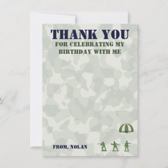 Army Military Birthday Thank You Note Cards | Zazzle