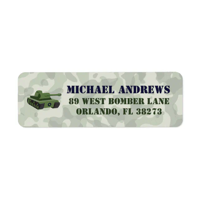 Army Military Camo Return Address Label | Zazzle