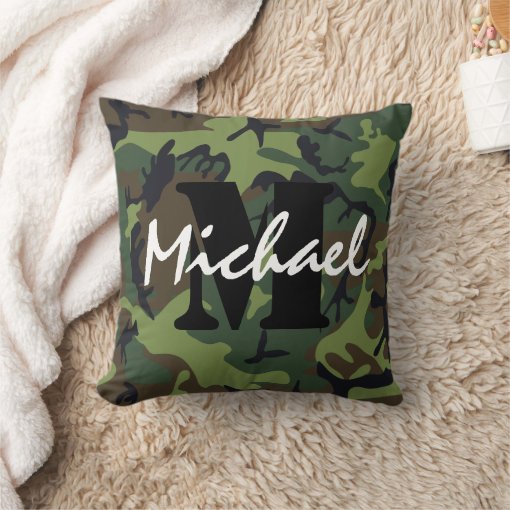 Army Military Initial Name | Kids Little Soldier Throw Pillow | Zazzle