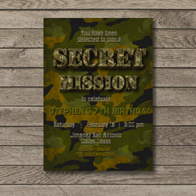 Army - Military - Soldier - Boy Birthday Invitation | Zazzle