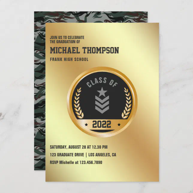 Army/Military themed Graduation Party Invitation | Zazzle