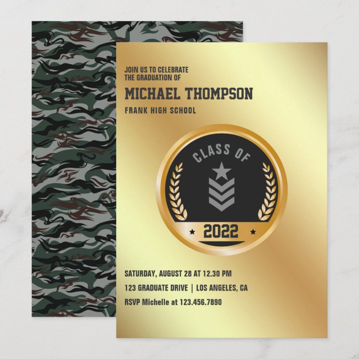 Army/Military themed Graduation Party Invitation | Zazzle
