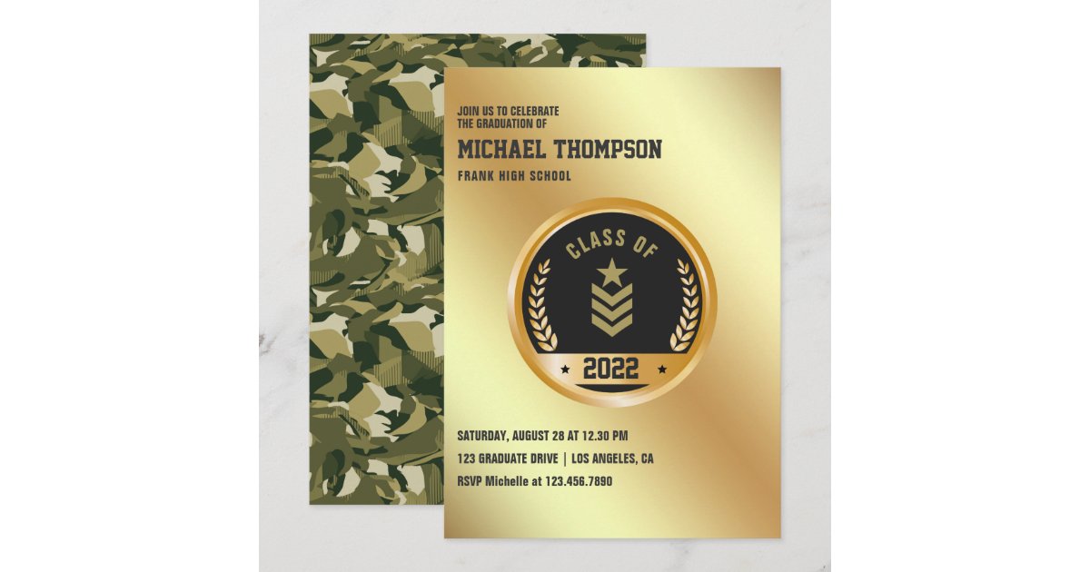 Army/Military themed Graduation Party Invitation | Zazzle