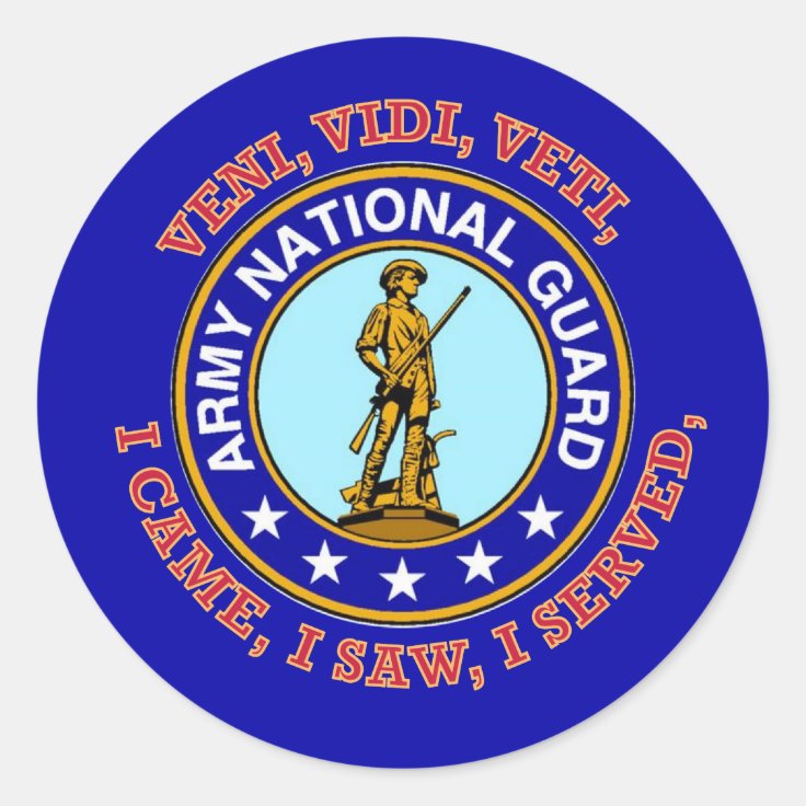 Army National Guard Logo Classic Round Sticker | Zazzle