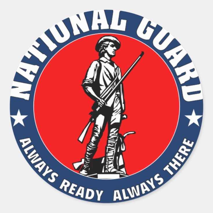 Army National Guard Military Logo Classic Round Sticker | Zazzle
